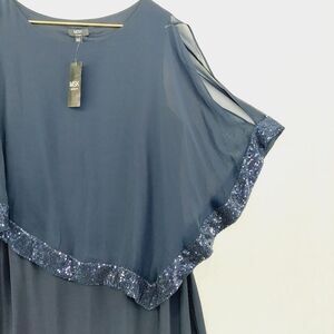 MSK | Dresses | New Msk Womens Deep Navy Blue Plus Size Sequintrim ...